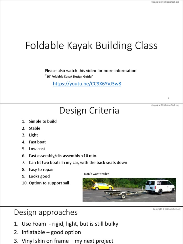 Foldable Kayak Building Class: Please Also Watch This Video For More ...