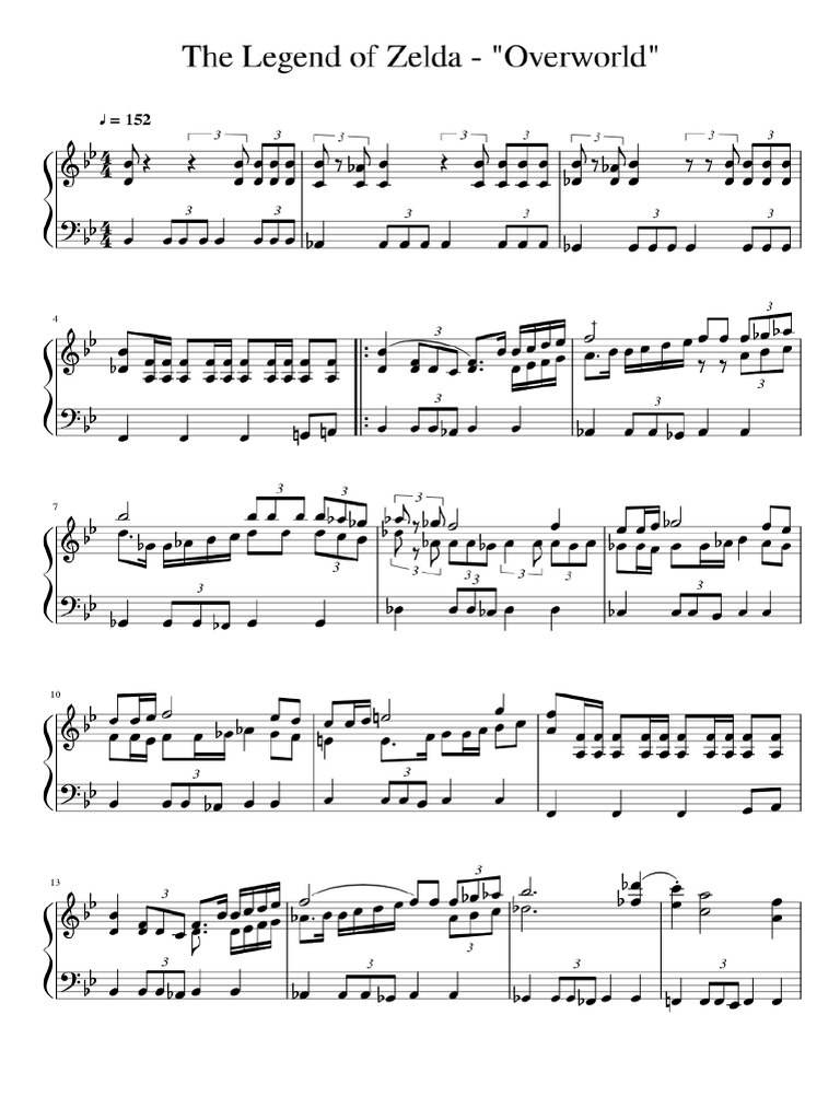 The Legends of Zelda Piano Sheet Music | PDF