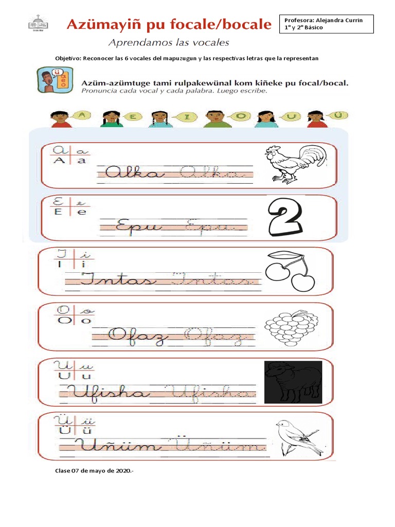 Ficha de Trabajo Vocales | PDF