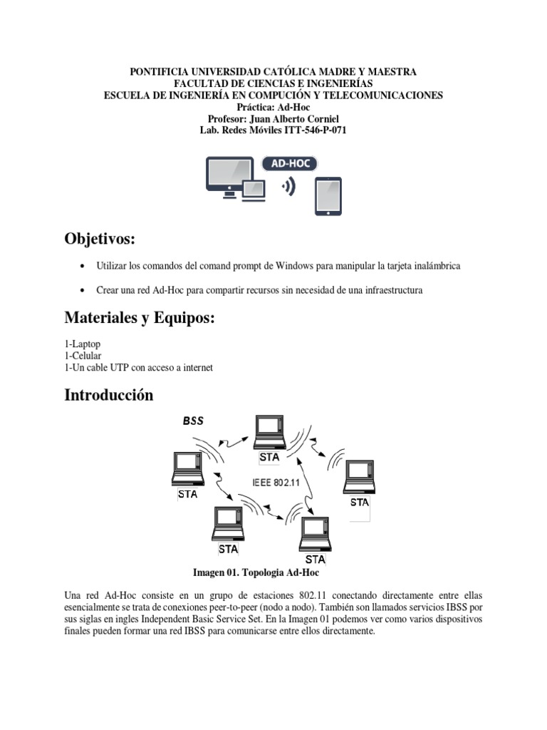 Práctica Redes Ad-Hoc | PDF | Red inalámbrica ad hoc | LAN inalámbrico
