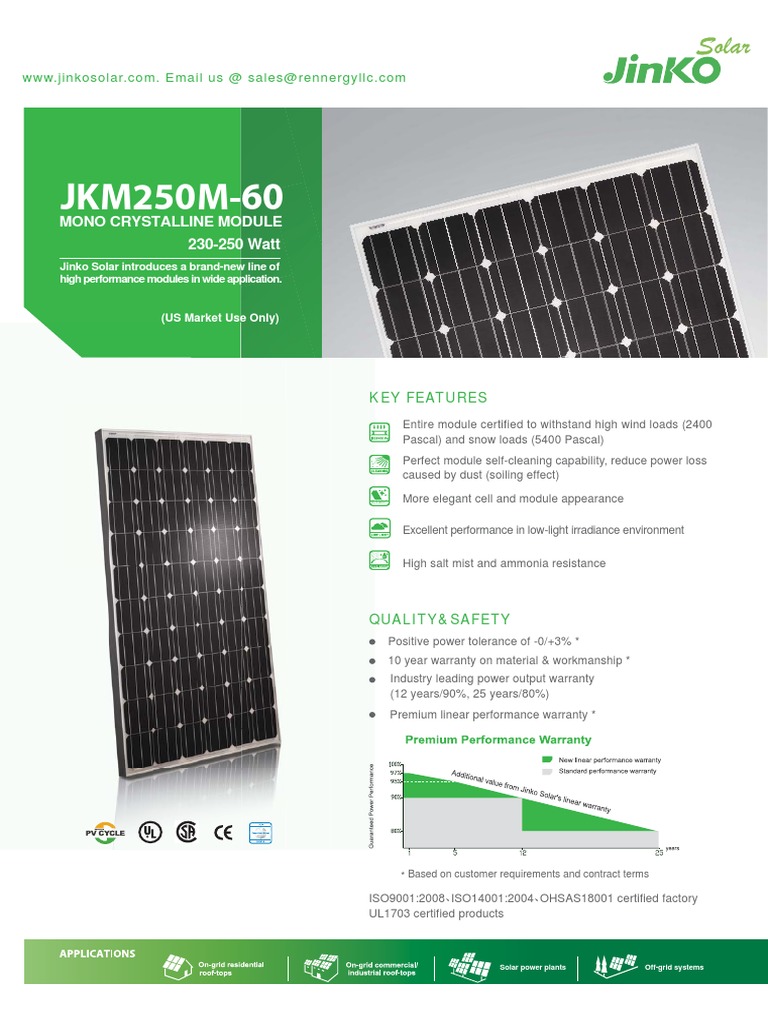 Rennergy LLC solar module sales and specifications | PDF | Solar Power ...