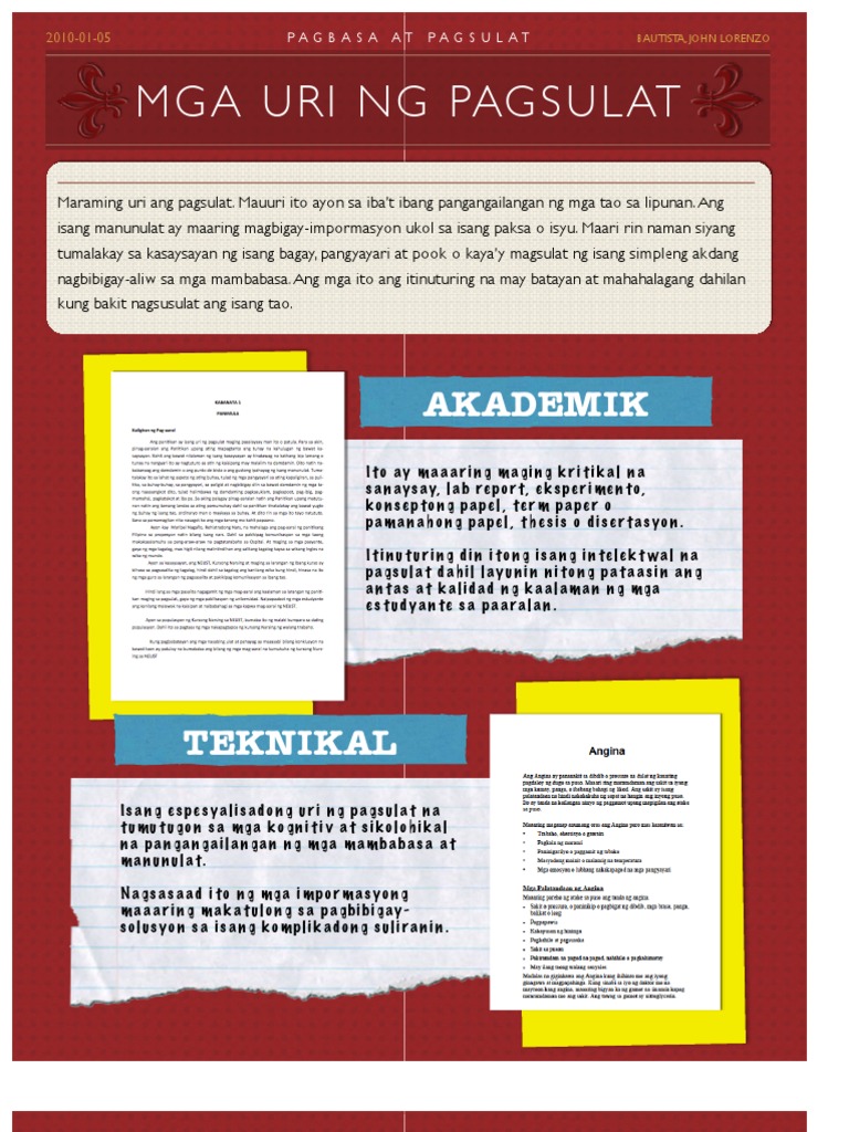 Uri NG Pagsulat | PDF