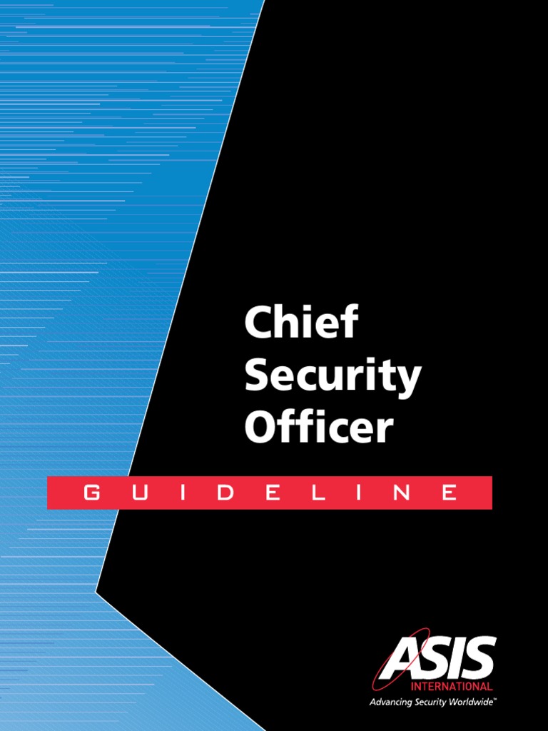 ASIS Chief Security Officer (CSO) Guideline | PDF | Computers