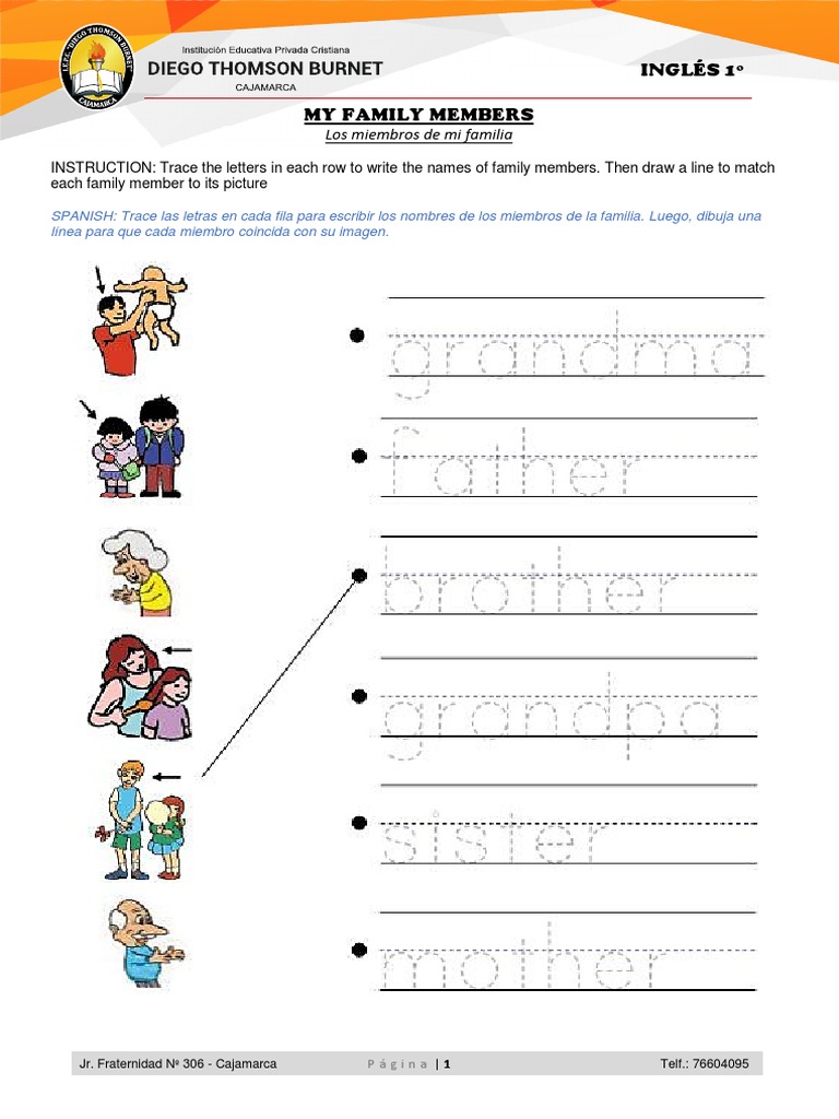 My Family Worksheet | PDF
