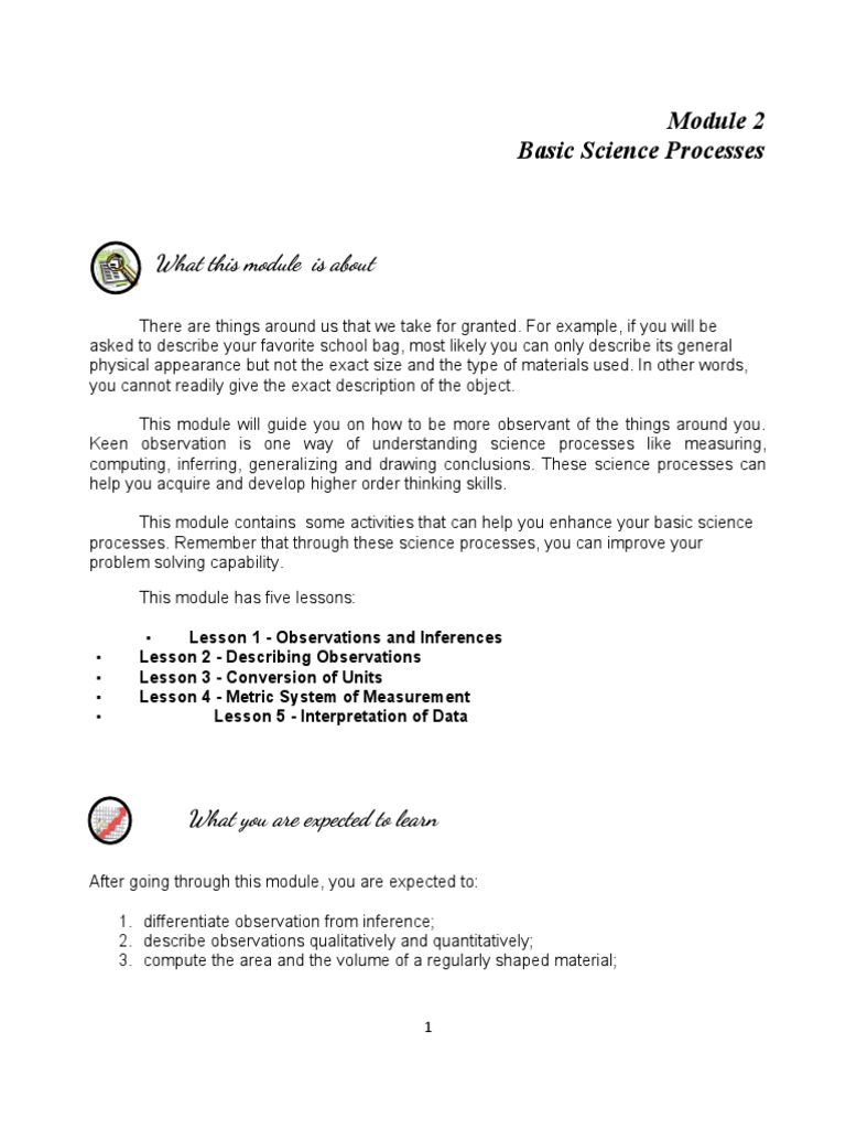 Module 2 Basic Science Processes | PDF | Area | Length