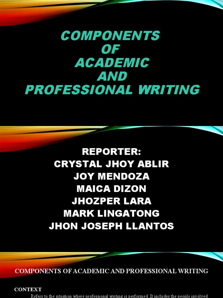 Components of Academic and Professional Writing | PDF | Thesis | Essays