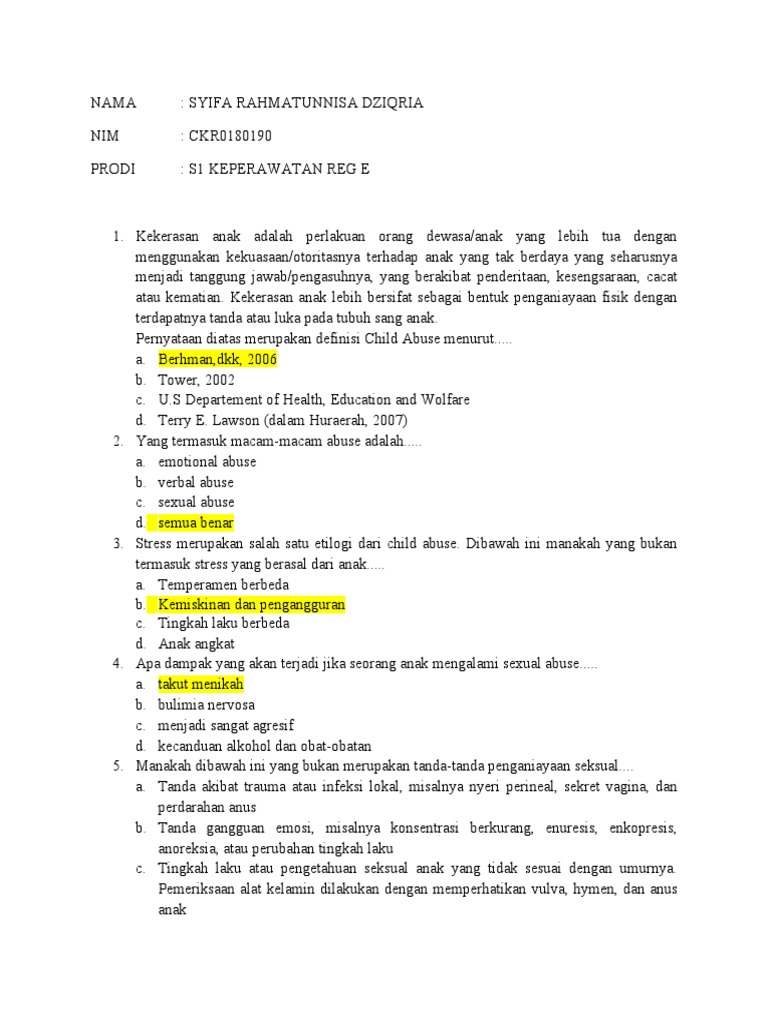 Tugas Individu Kep - Anak (Syifa Rahmatunnisa Dziqria) | PDF