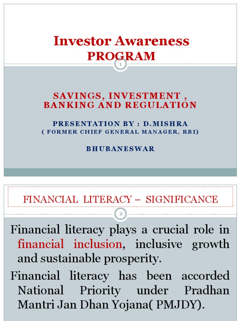Investor Awareness Program Overview | PDF | Reserve Bank Of India | Non ...