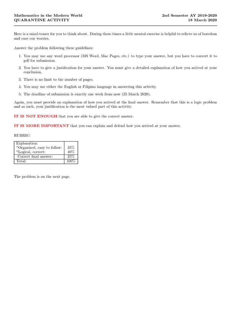 Logic Problem-1 | PDF