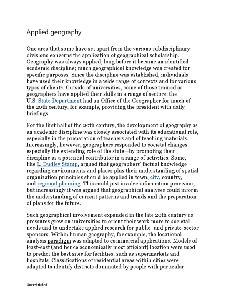 Applied Geography: State Department | PDF | Geography | Sustainability