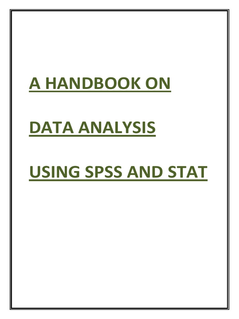 Data Analysis Stata and SPSS A Handbook PDF | PDF | Correlation And ...