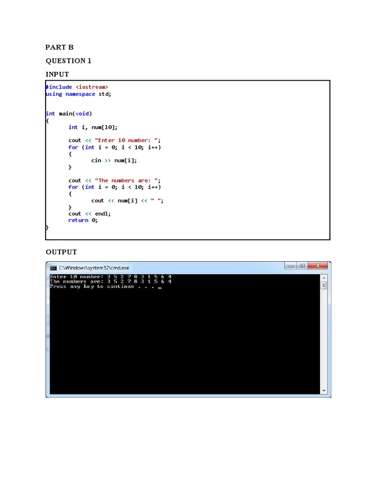 Part B Input | PDF | Average | Computer Programming