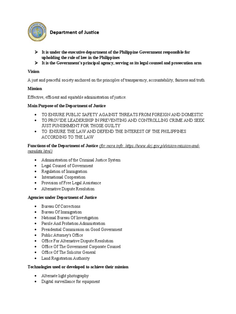 Department of Justice | PDF | United States Department Of Justice ...