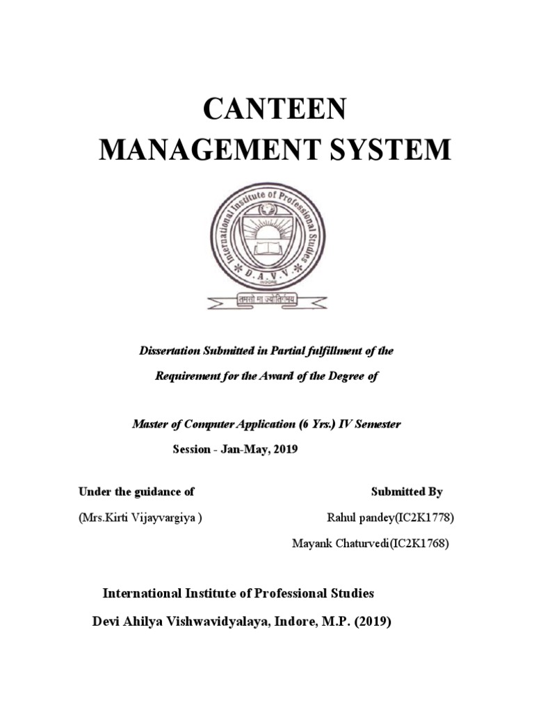 Canteen Management System FINAL PROJECT | PDF | Cafeteria | System