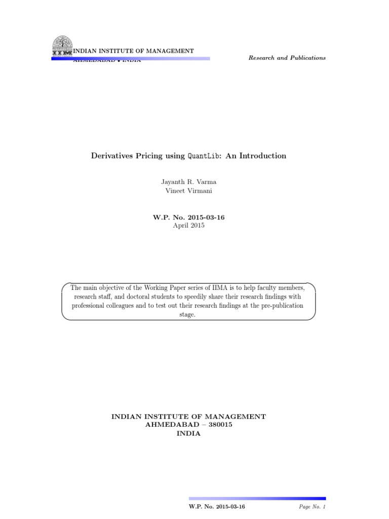 Introduction to Derivatives Pricing with QuantLib | PDF | Black–Scholes ...
