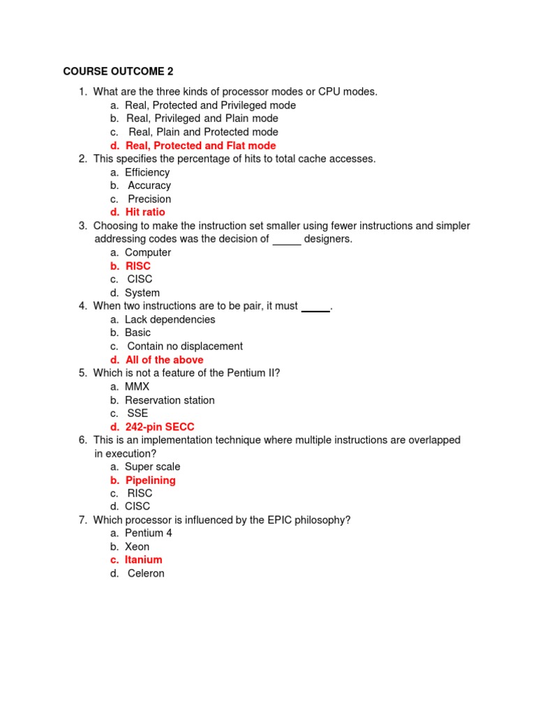 MCQ Quiz 2 Microcorrect | PDF | Cpu Cache | Central Processing Unit