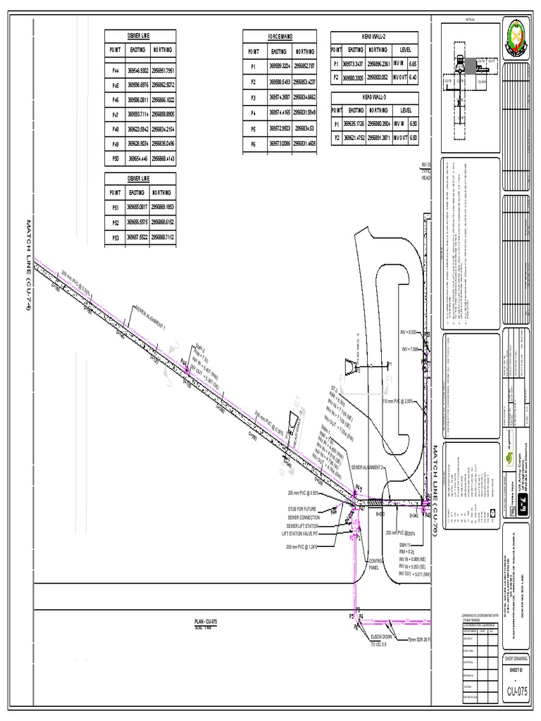 Sewer Alignment 1: PLAN - CU-075 | PDF | Nature