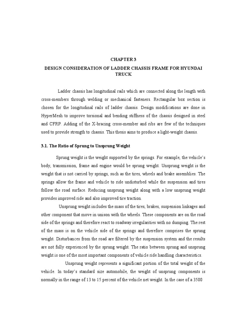Design Consideration of Ladder Chassis Frame For Hyundai Truck | PDF ...