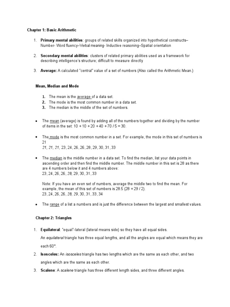 Ability definitions-GENRAL SCIENCE | PDF | Triangle | Mean