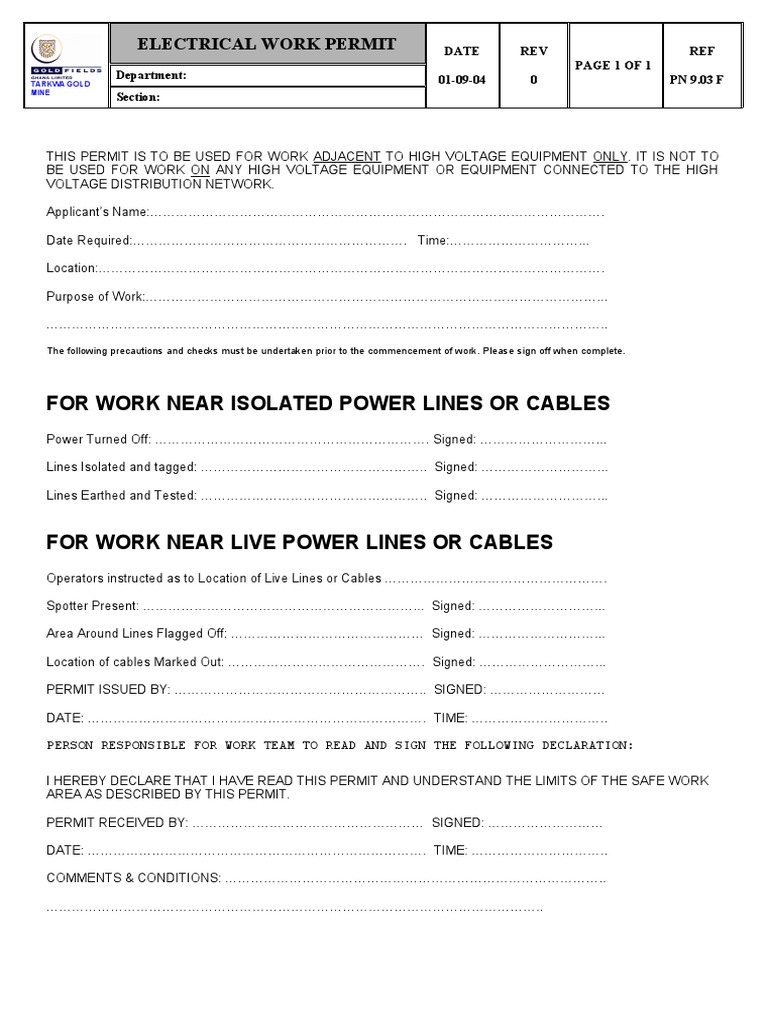 For Work Near Isolated Power Lines or Cables | PDF | Technology ...
