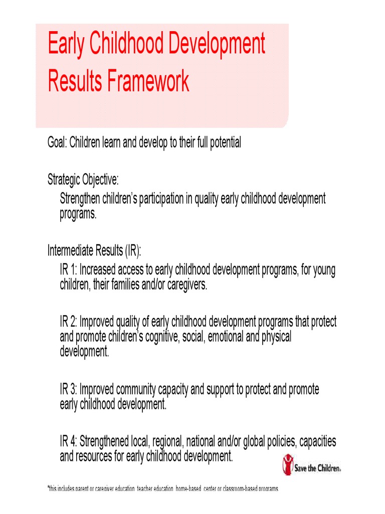 Early Childhood Development Results Framework | PDF | Early Childhood ...