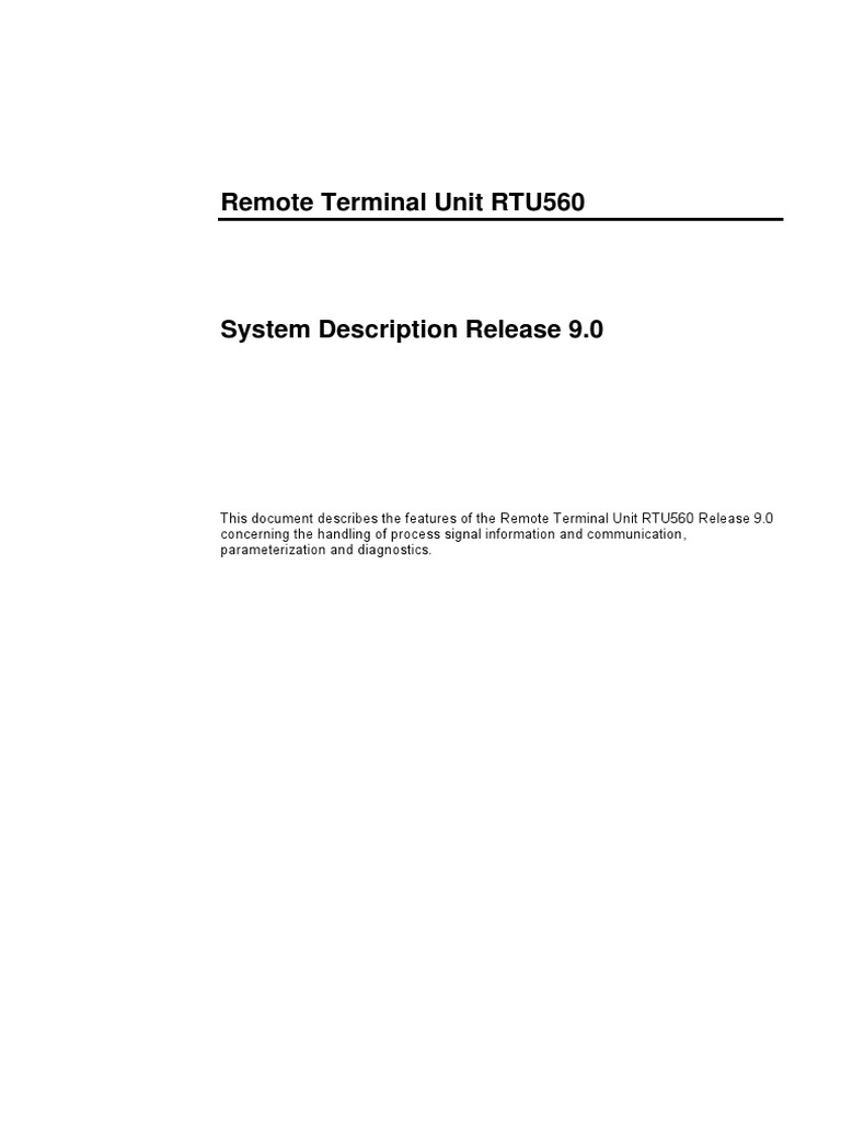 Remote Terminal Unit RTU560 | PDF | Programmable Logic Controller ...