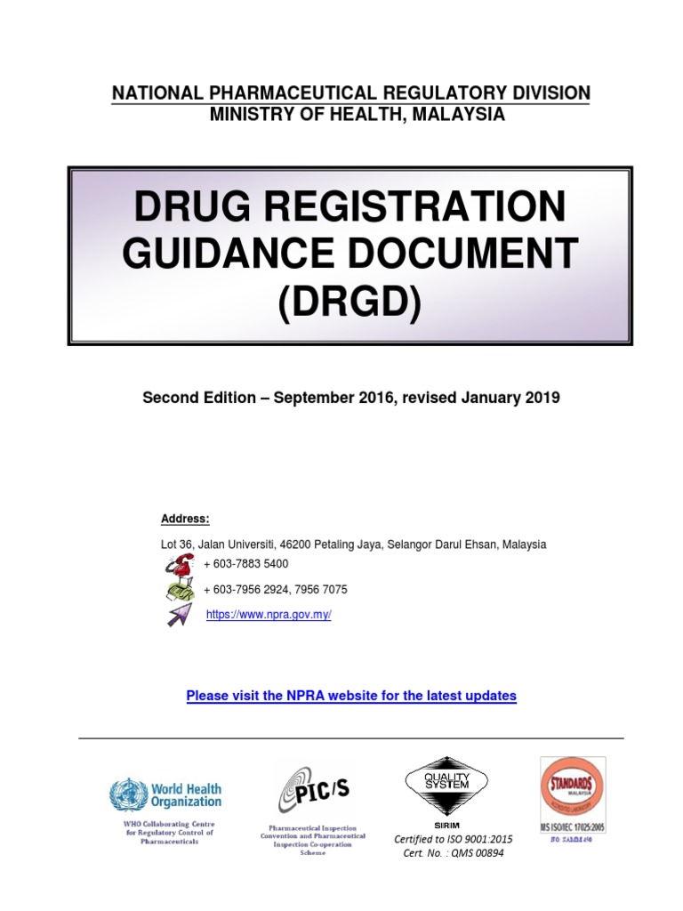 Drug Registration Guidance Document DRGD Second Edition Revised January ...