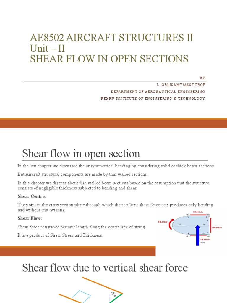 AE8502 AIRCRAFT STRUCTURES II Unit II | PDF | Shear Stress | Bending