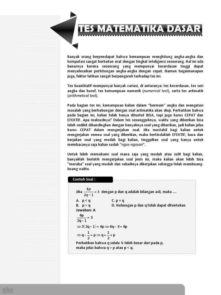 Tes Matematika Dasar | PDF