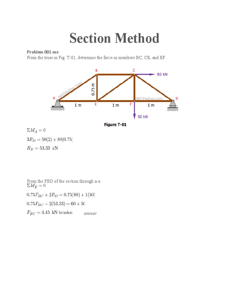 Section Method: Problem 001-ms | PDF