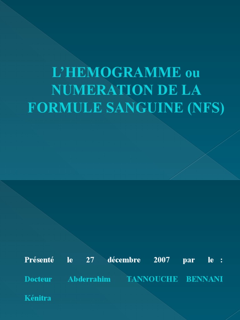 Comprendre l'Hémogramme | PDF | Anémie | Globule rouge