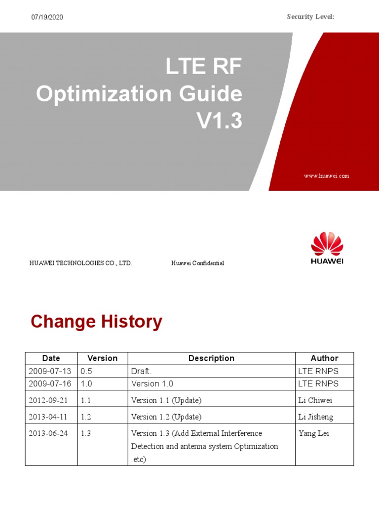 LTE RF Optimization V1.3 | PDF | Mathematical Optimization | Antenna ...