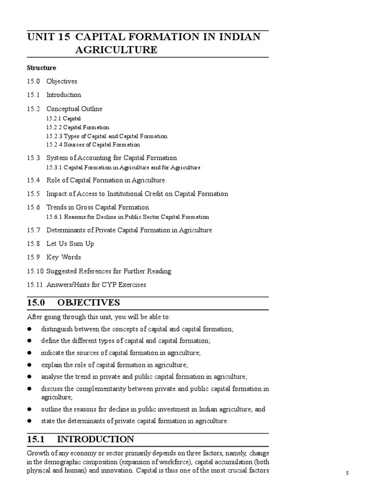 Capital Formation in Agriculture PDF | PDF | Capital Formation ...