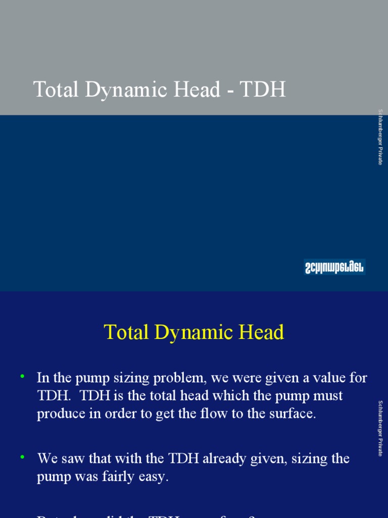 Total Dynamic Head - TDH | PDF | Lift (Force) | Fluid Dynamics