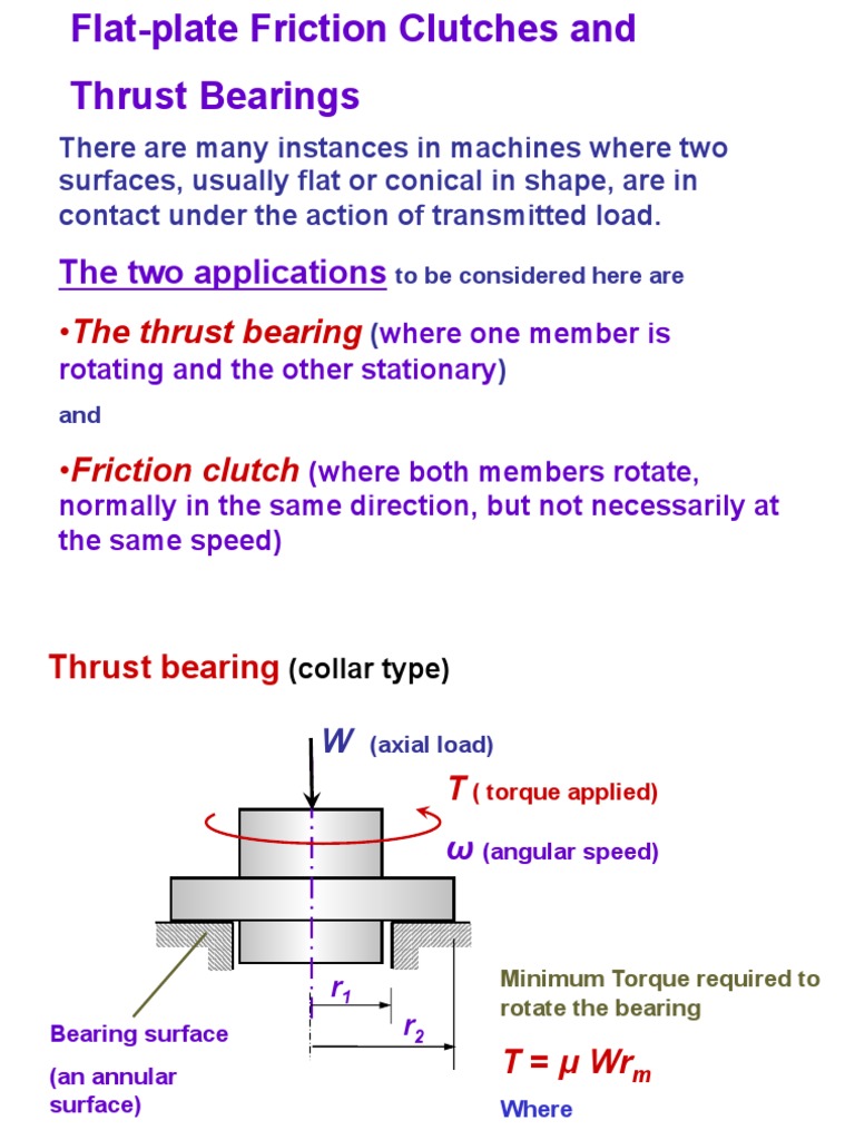 Flat-Plate Friction Clutches and Thrust | PDF | Clutch | Electric Motor