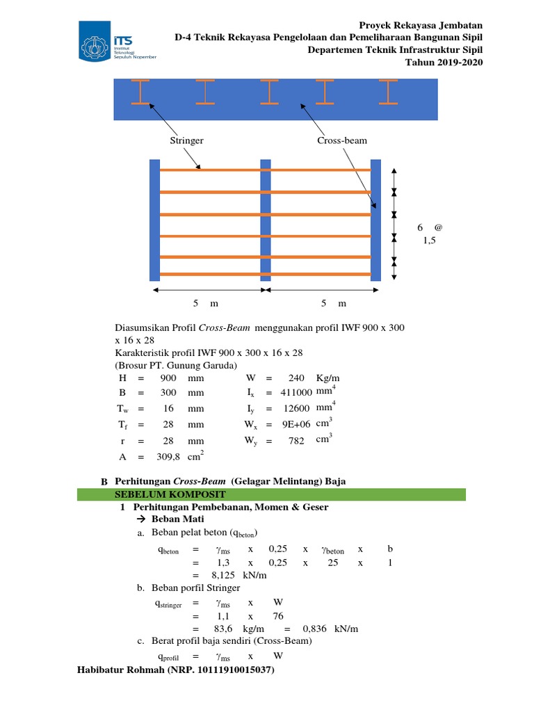 Perhitungan Cross-Beam Jembatan | PDF