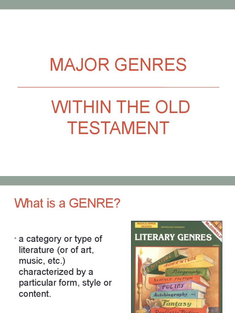 MAJOR GENRES WITHIN THE OLD TESTAMENT | PDF | Genre | Book Of Genesis