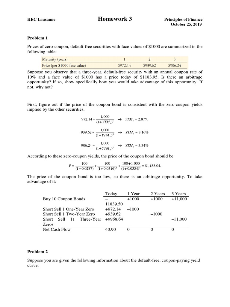 Homework 3: Problem 1 | Download Free PDF | Bond Duration | Yield (Finance)