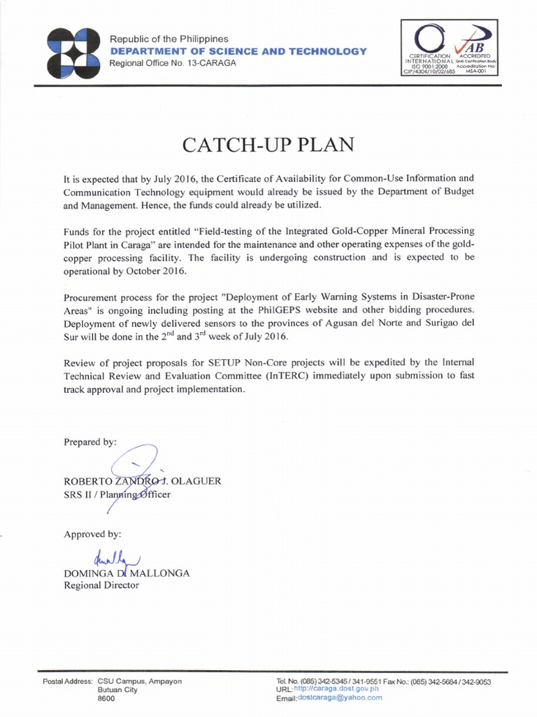 Catch Up Plan PDF | PDF