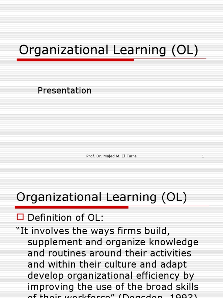 Defining Organizational Learning (OL) | PDF | Creativity | Knowledge