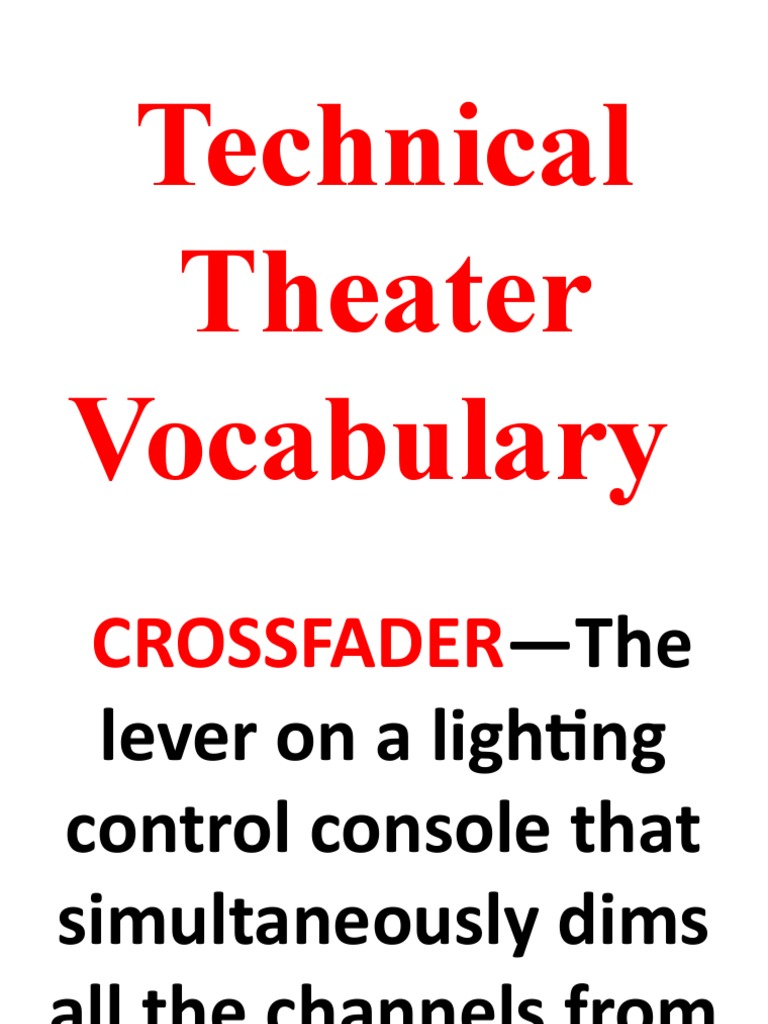 Technical Theater Vocabulary | PDF