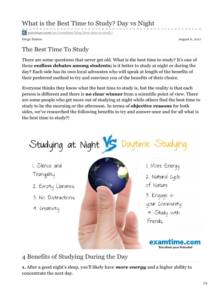 Study Timing: Day vs Night Debate | PDF | Sleep | Psychological Concepts