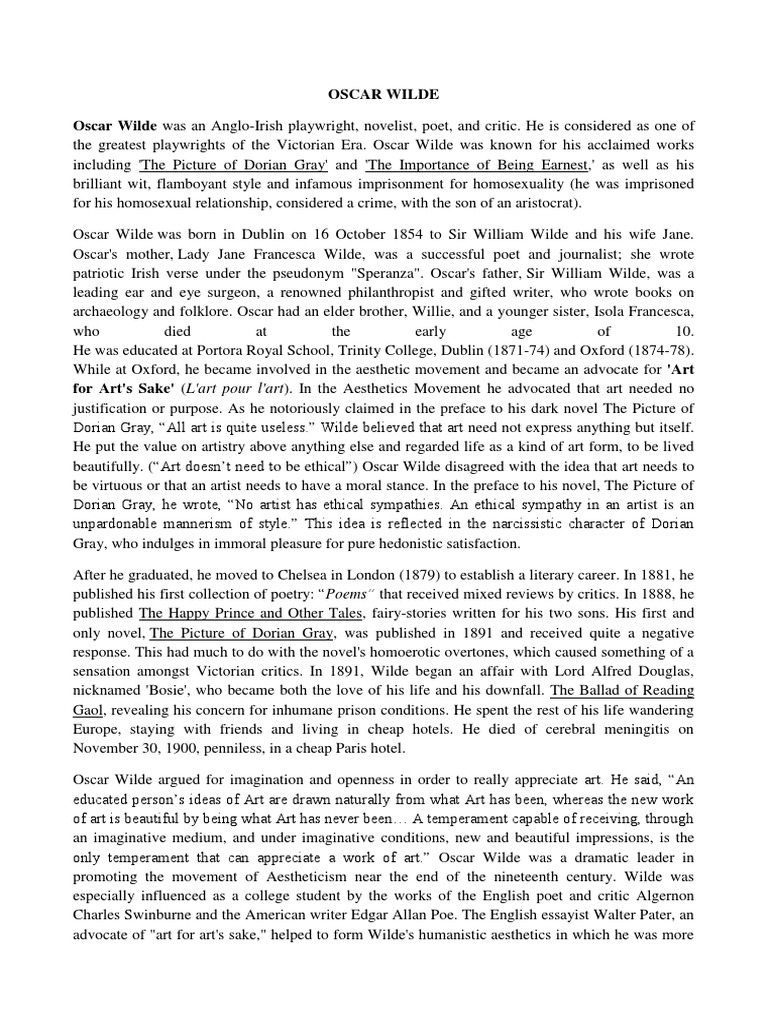 Oscar Wilde | PDF