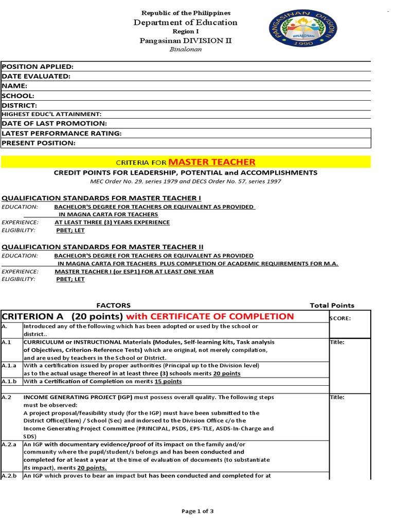 Scoring Sheet MT | PDF | Academic Degree | Master's Degree