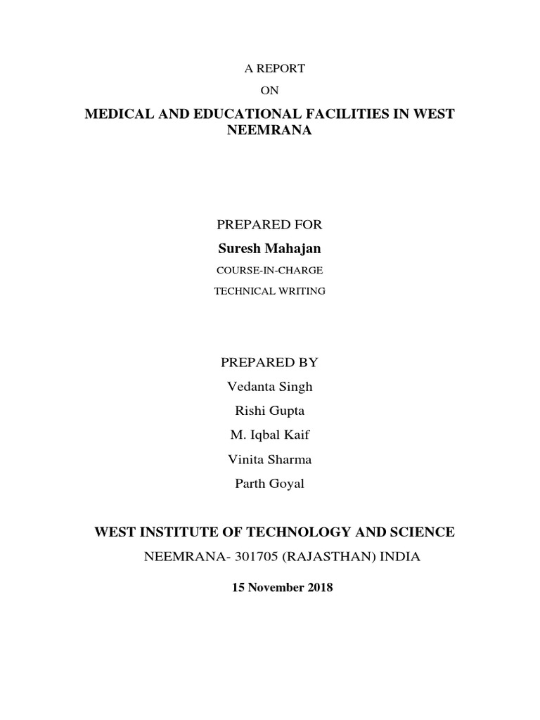 A Sample of Report - TRW | PDF | Hospital | Schools