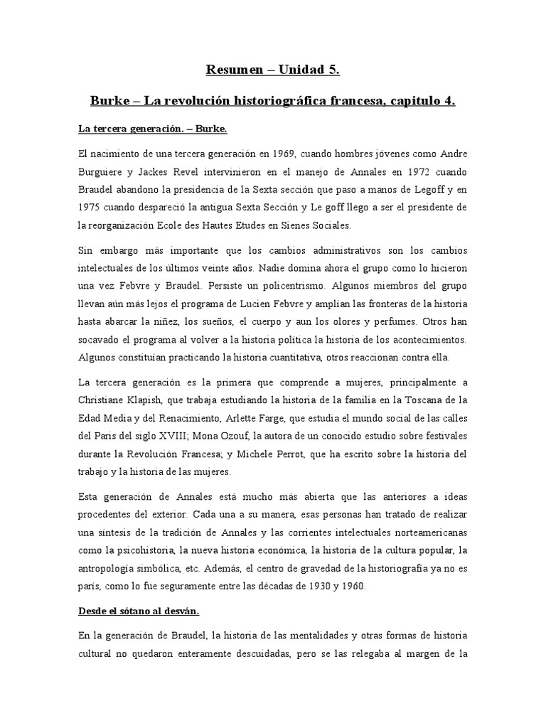 Resumen - Burke. Cap 4. | PDF | Historiografía | Antropología