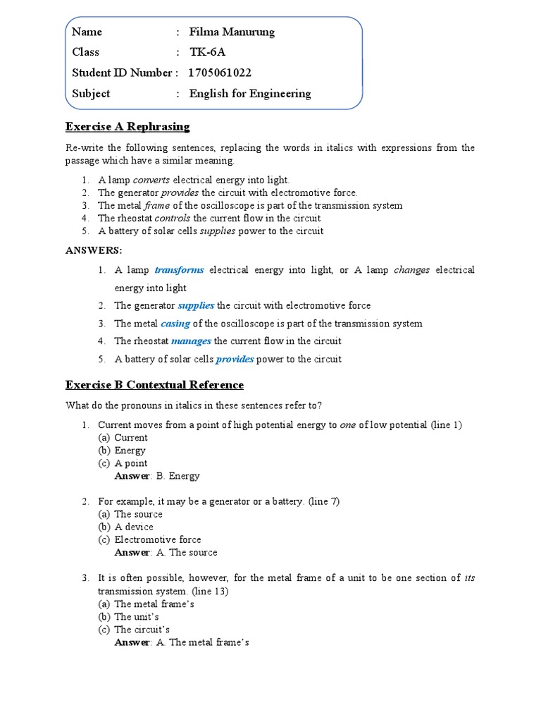 Tasks Week 11-12 Filma Manurung - 1705061022 - Tj-6a | PDF | Voltage | Resistor