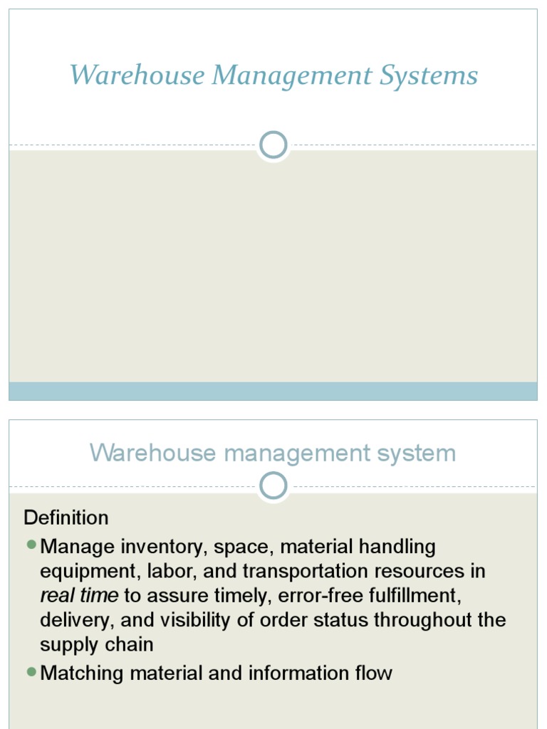 Comprehensive Guide to Warehouse Management Systems | PDF | Warehouse ...