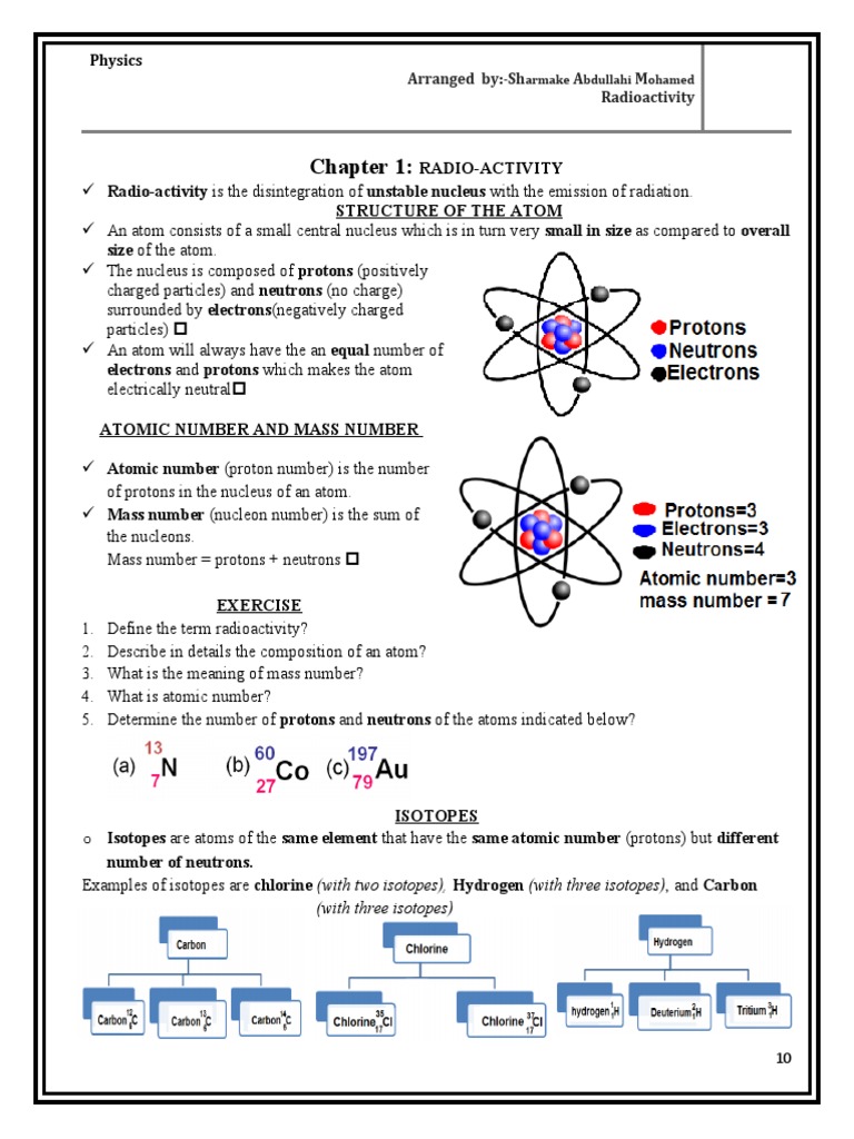 Radio-Activity Structure of The Atom Size of The Atom.: Physics | PDF ...