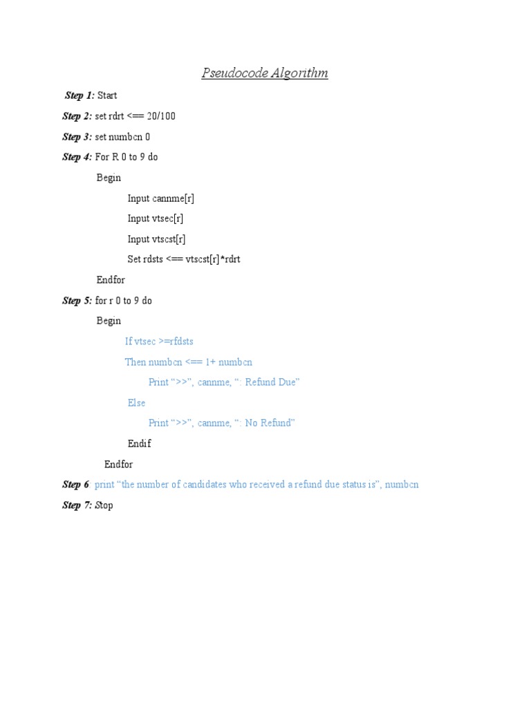 Pseudocode Algorithm........... ?? | PDF | Computers